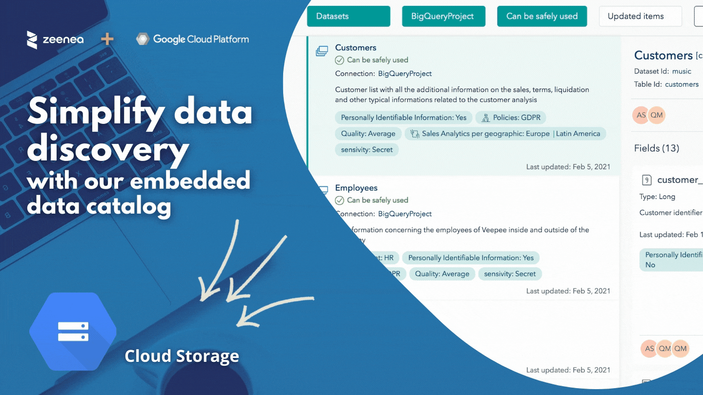 The data catalog for Google Cloud Platform